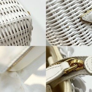 Prada | Bags | Prada Wicker Basket Bag Crossbody Rattan White | Poshmark